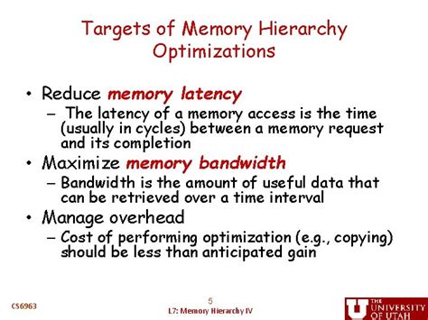 L 7 Memory Hierarchy Optimization Iv Bandwidth Optimization