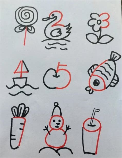 一到十数字简笔画图片大全（16张）简笔画图片大全