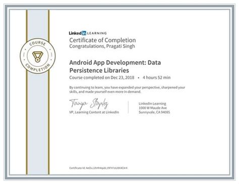 certificate of completion java design patterns and apis for android ppt