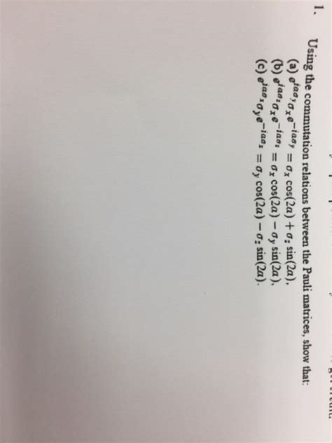Solved Using The Commutation Relations Between The Pauli