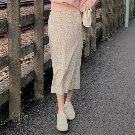 어나더트위 플라워스커트 Tsk0567 알리나 밴딩 플라워 롱 스커트밴딩치마밴딩롱스커트플라워스커트패턴스커트간절기스커트데이트룩