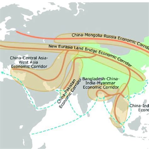 The Belt And Road Initiative Six Economic Corridors Spanning Asia