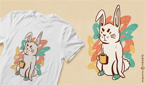 Tired Rabbit Bad Mood T Shirt Design Vector Download