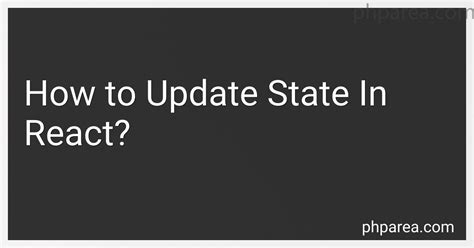 How To Update State In React In