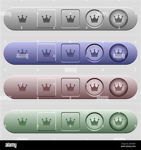 premium services icons on rounded horizontal menu bars in different