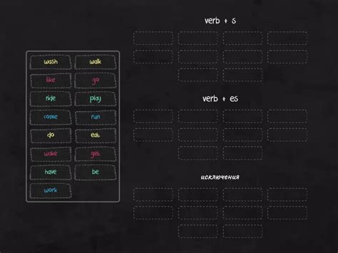 Present Simple Verbs With S Group Sort