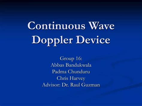 Ppt Continuous Wave Doppler Device Powerpoint Presentation Id5201839