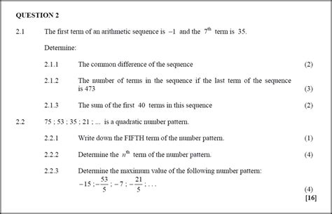 NSC Mathematics Grade 12 2022 May Paper 1 Q2 Mr Borchers Maths