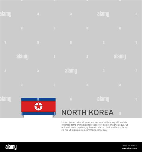 North Korea Flag Background State Patriotic North Korean Banner Cover