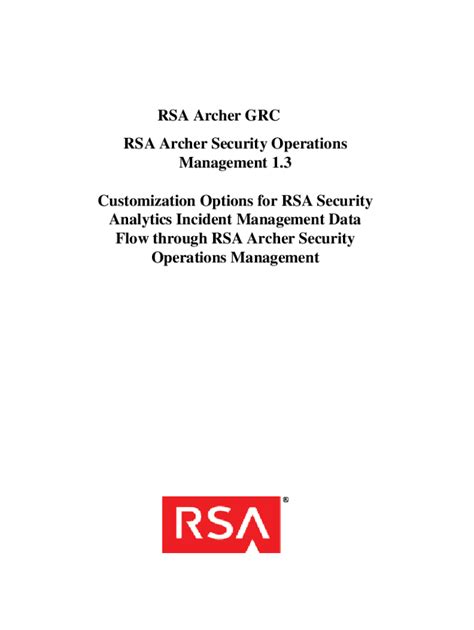 Fillable Online RSA Archer Security Operations Management 1 1 Overview Fax Email Print