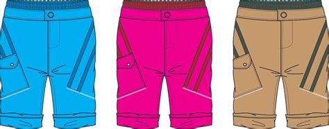 Premium Vector Assymetric Pocket Bottoms Flat Sketch Technical