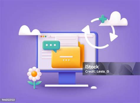 디지털 파일 구성 서비스 또는 데이터 전송 기능이 있는 앱 컴퓨터 모니터에 문서가 있는 노란색 폴더입니다 3d 벡터 그림입니다