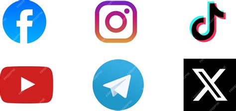 Premium Vector Facebook Instagram Tiktok Youtube Telegram Twitter Set Of Popular Social Media