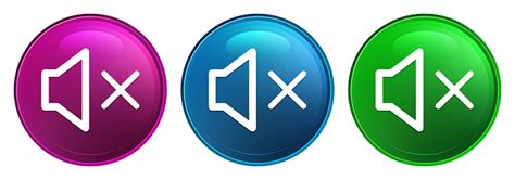 음소거 스피커 아이콘 매직 글래스 디자인 라운드 버튼 세트 일러스트레이션 분홍에 대한 스톡 벡터 아트 및 기타 이미지 분홍