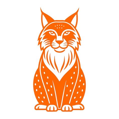 A Cartoon Bobcat With Black And Solid Background Bobcat Vector
