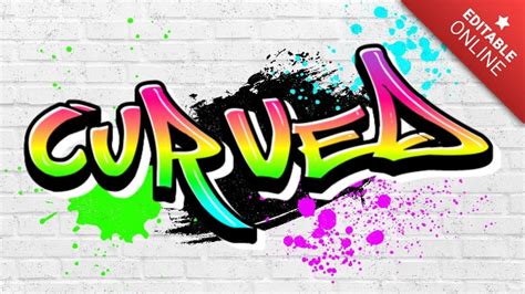 Curved Editable Graffiti Spray Text Effect Generator