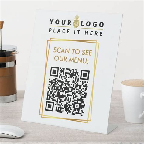 Qr Code Scan To View Menu Contactless Restaurant Pedestal Sign Zazzle