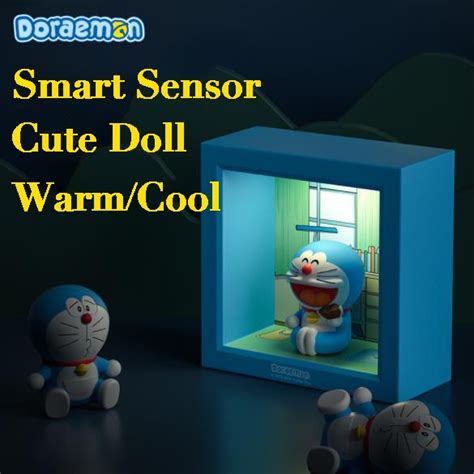 Doraemon Doll Figure Photo Frame Night Light 3d Stereo Q Cute Doll Led