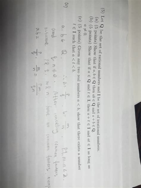 Solved Let Q Be The Set Of Rational Numbers And I Be The Set