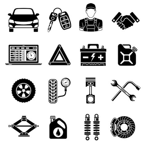 Premium Vector Car Service Icons Set For Poster Web Site Advertising