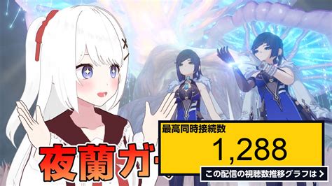 ライブ同時接続数グラフ『【原神】完全無課金冒険ランク58！夜蘭ガチャまわします！！無課金でも夜蘭がほしい！！【genshin Impact