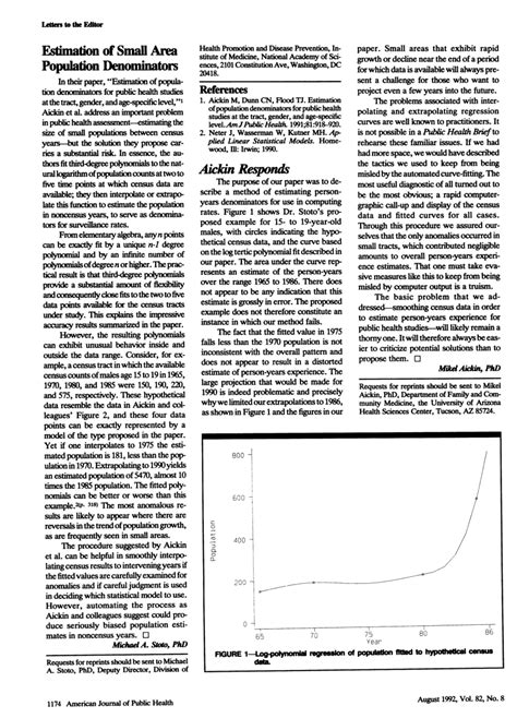 Pdf Estimation Of Small Area Population Denominators