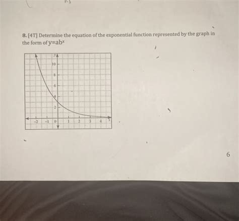 8 4t Determine The Equation Of The Exponential Function Represented By The Graph In The Form Of