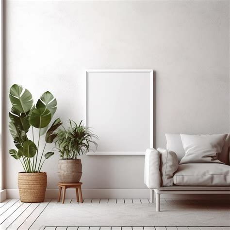 Premium AI Image A Living Room With A Couch Potted Plant And A
