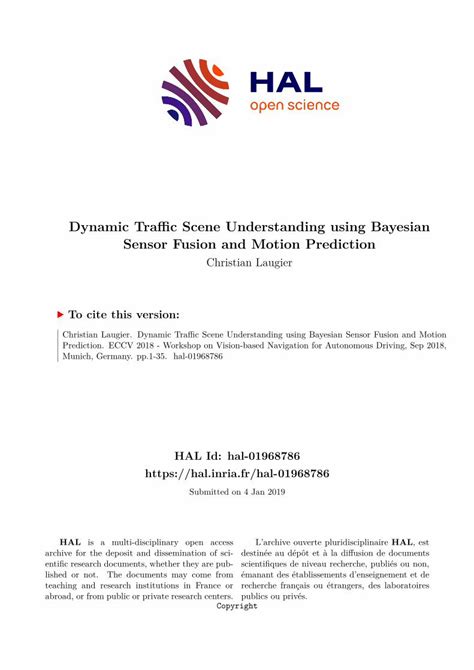 Pdf Dynamic Traffic Scene Understanding Using Bayesian Sensor