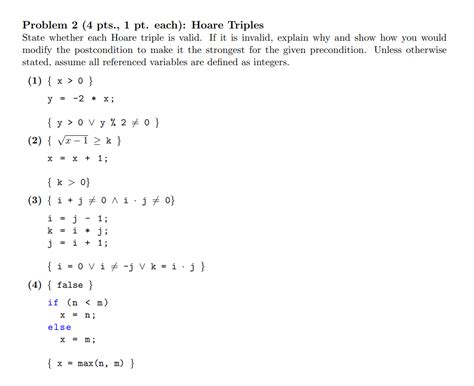 solved problem 2 4 ﻿pts 1 ﻿pt ﻿each hoare triplesstate