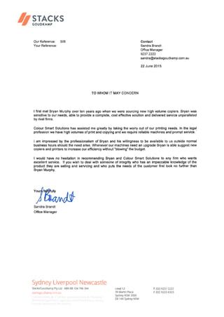 Stacks Goudkamp Testimonial Pdf