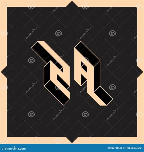 Outline Fonts Three Dimension Letter And Number A And 2 Logo 2a Monogram Or Logotype