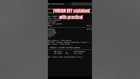 Foreign Key Sql Foreignkey Youtube