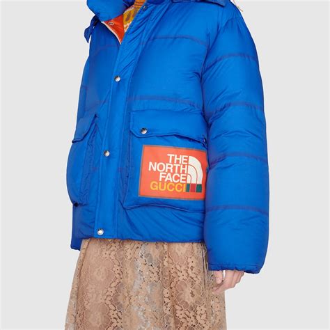 The North Face X Gucci Padded Jacket In Blue GUCCI US