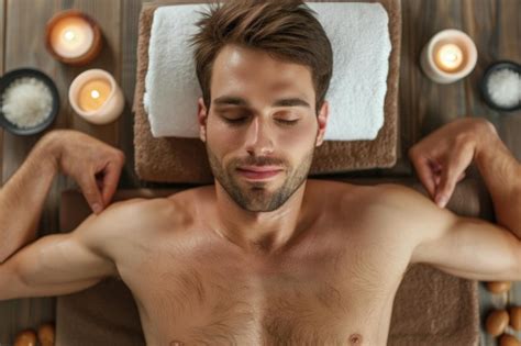 Premium Photo Handsome Man Relaxing And Enjoying A Deep Tissue Back