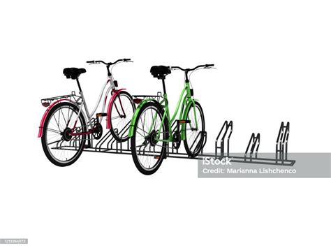 두 자전거 주차 주차 주차 3d 렌더링 흰색 배경에 그림자 없음 0명에 대한 스톡 사진 및 기타 이미지 0명 깨끗한 두발자전거 Istock