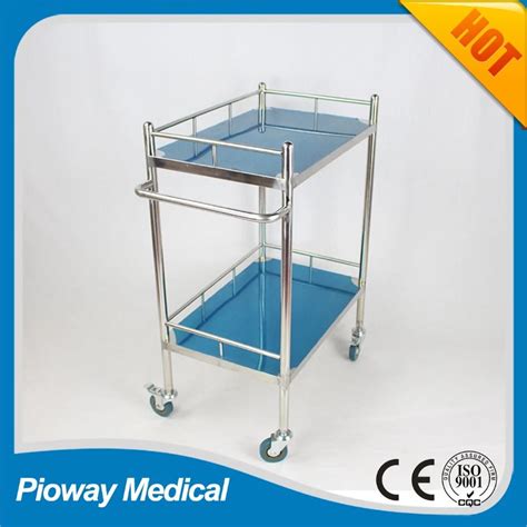 Hospital Cart Two Layers Instrument Trolley Pw 807 Instrument