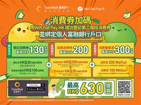 富融銀行xwechat Pay Hk第二階段消費券優惠，最高賺總值hk630獎賞