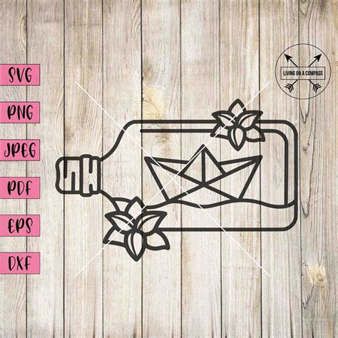 Ship In A Bottle Boat Svg Paper Boat Svg Sailboat Svg Boat Etsy