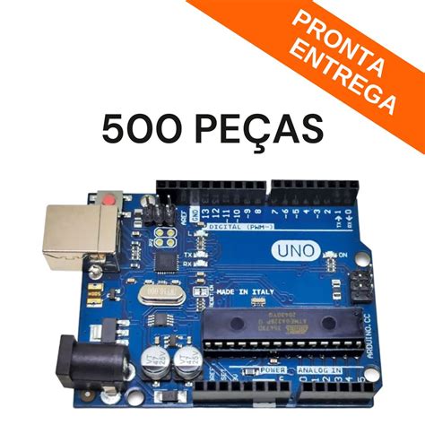 Kit 500 Peças Placa Arduino Uno R3 DIP Chip ATMEGA328P Sem Cabo