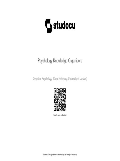 Psychology Knowledge Organisers Pdf
