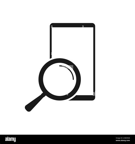 Mobile Phone With Magnifying Glass Icon Stock Vector Image And Art Alamy