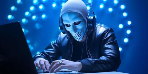 Cybercriminal Wearing A Mask Commits Credit Card Fraud And Hacking For