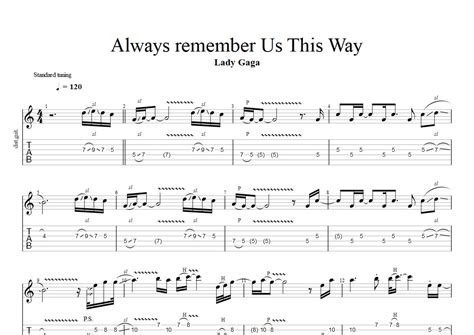 Lady Gaga Always Remember Us This Way Electric Guitar Cover Tab