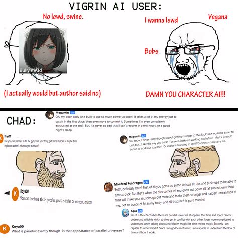 Virgin Ai Consumer Vs Chad Ai Enjoyer Rcharacterai