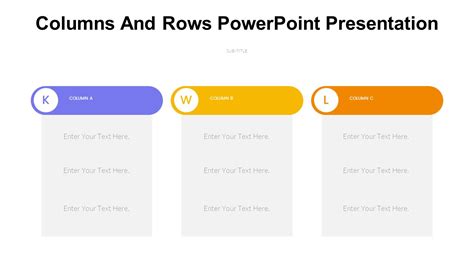 columns and rows powerpoint presentation pptuniverse