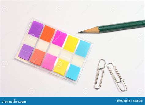 Post It Small Index Pencil And Clip Stock Photo Image Of Clip Communication