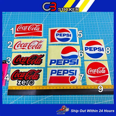 Sticker Coca Cola Coke Pepsi Sticker Cutting Overlap Pantul Cahaya