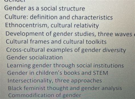 Gender As A Social Structure Culture Definition And Course Hero