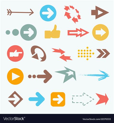 Color Arrow Icons Big Royalty Free Vector Image